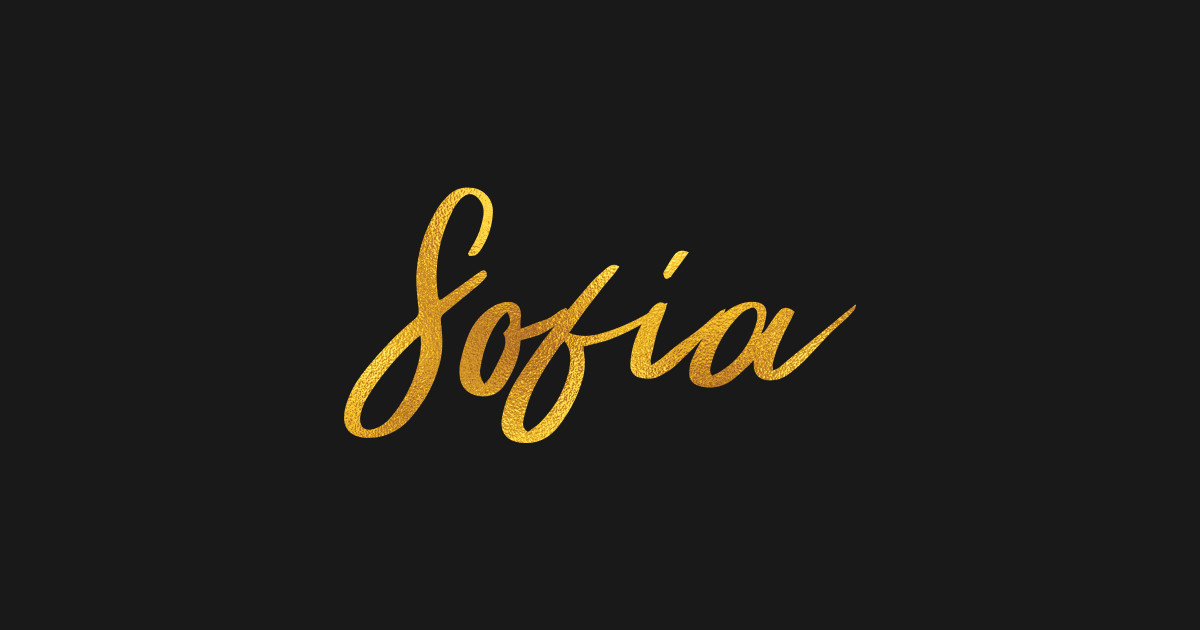 Sofia Name Hand Lettering in Faux Gold Letters - Sofia - T-Shirt ...