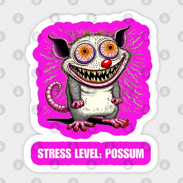 Stressed cartoon possum - Opossum Art - Sticker | TeePublic