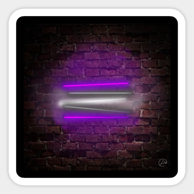 Gray Ace Pride Flag in Neon - Pride - Sticker | TeePublic