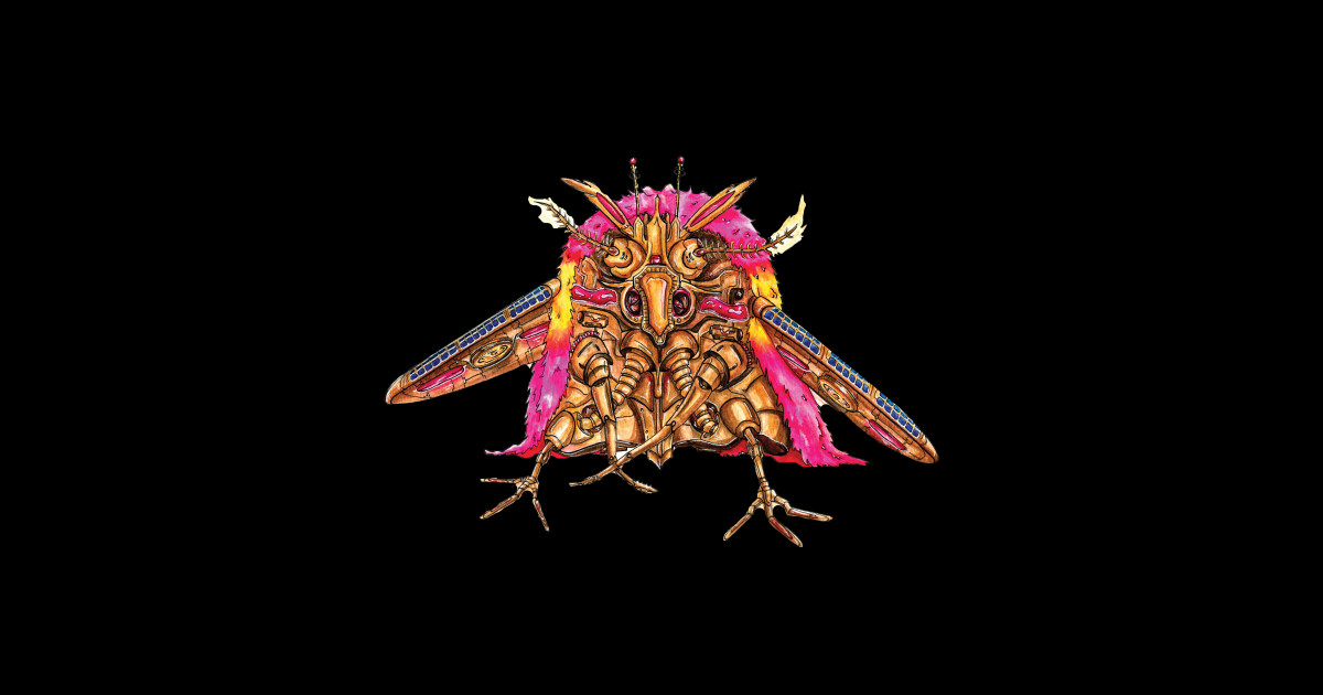 Mechanical Maple Moth - Cyberpunk - Sticker | TeePublic