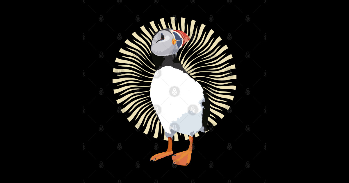 Puffin Flare - Gold - Puffin - Sticker | TeePublic