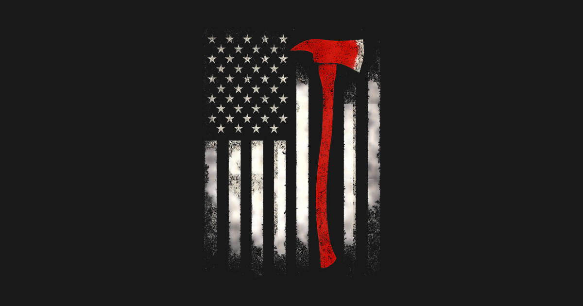 Wildland Firefighter Axe Us Usa American Flag Patriotic - Wildland ...