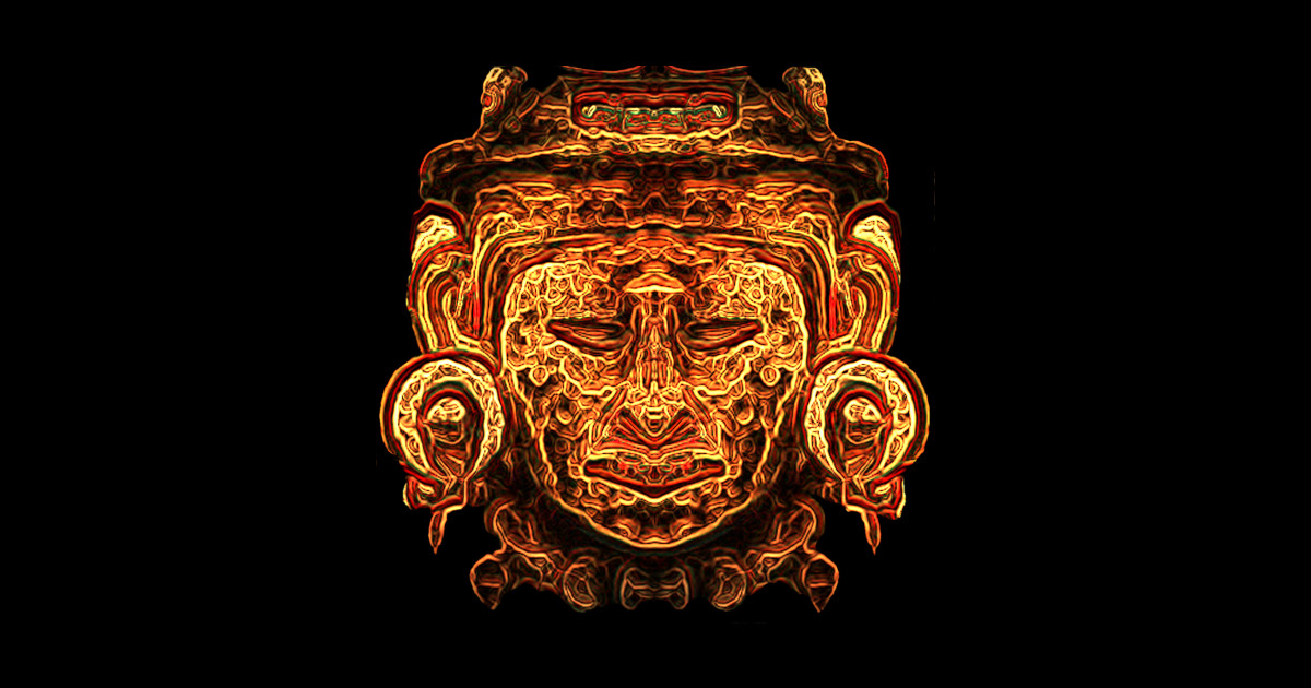 Aztec God Mask - Aztec God Mask - Sticker | TeePublic