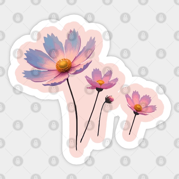 Cosmos Flowers Cut Out - Cosmos Flowers - Sticker | TeePublic