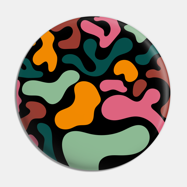 Pastel Colors Blobs Pattern - Blobs Pattern - Pin | TeePublic