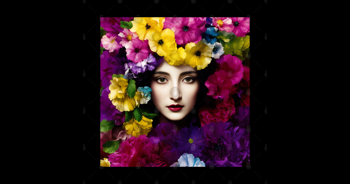 Flower Face - Flowers - Sticker | TeePublic