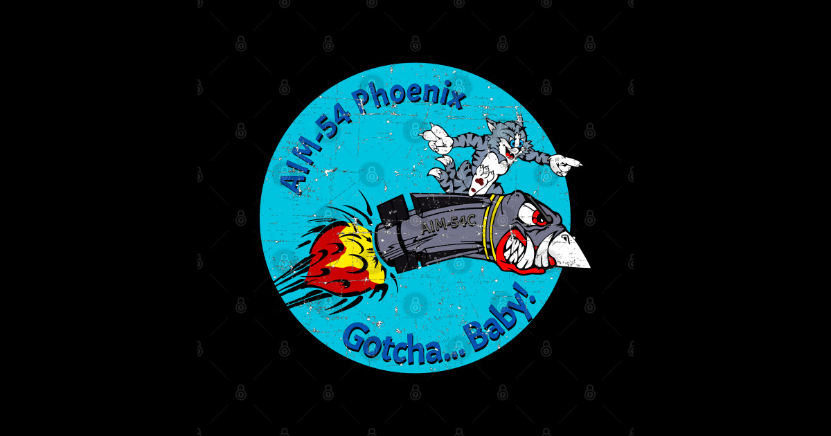 F-14 Tomcat - AIM-54 Phoenix Gotcha... Baby! Blue Grunge Style - F 14 ...