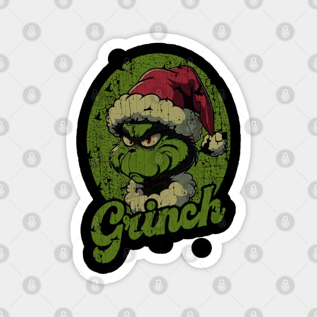 Merry Grinchmas 80s || The Grinch - Vintage - Magnet | TeePublic