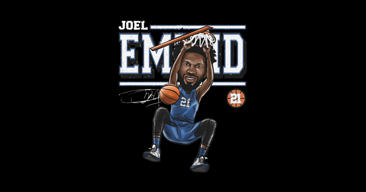 joel embiid cartoon - Basketball Player - Sticker | TeePublic
