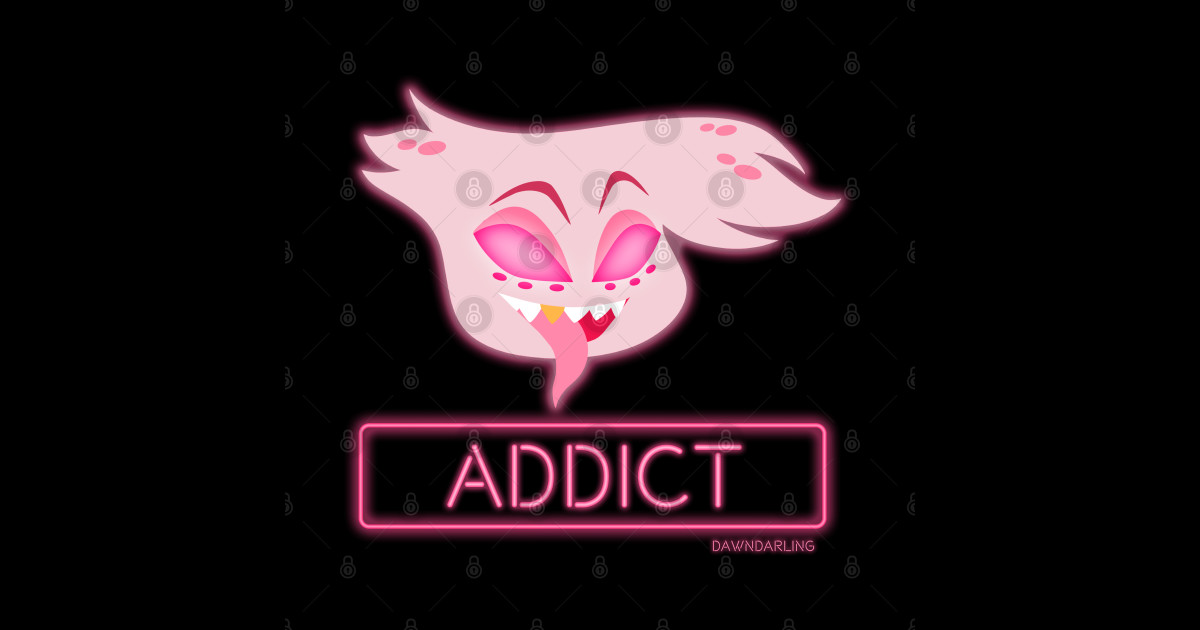 ADDICT - Angel Dust - Hazbin Hotel - Sticker | TeePublic