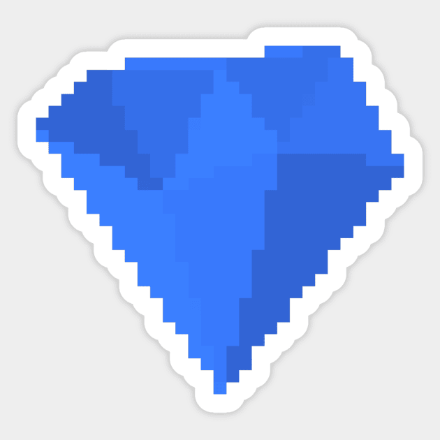 Sapphire Gem Pixel Art - 16bit - Sticker | TeePublic
