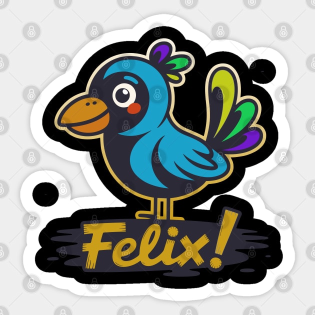 Felix the Colorful Cartoon Bird Illustration - Colorful Cartoon Bird ...