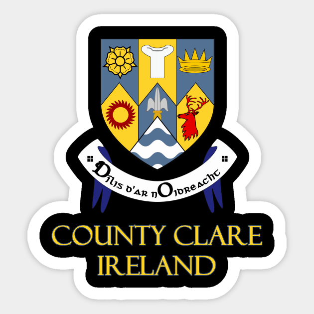 County Clare, Ireland - Coat of Arms - Irish - Sticker | TeePublic