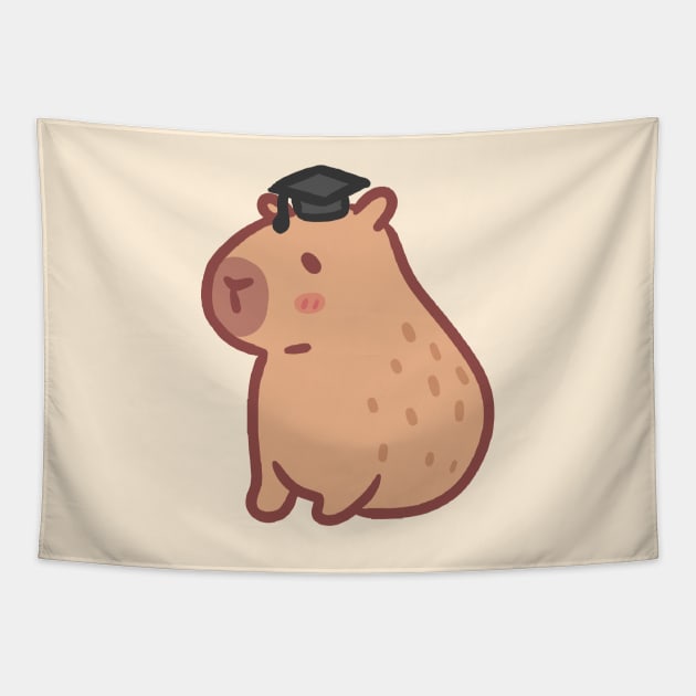 cute capybara wearing a graduation cap - Graduation Gift - Tapestry ...