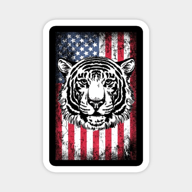 Patriotic Tiger American Flag - Tiger American Flag - Magnet | TeePublic