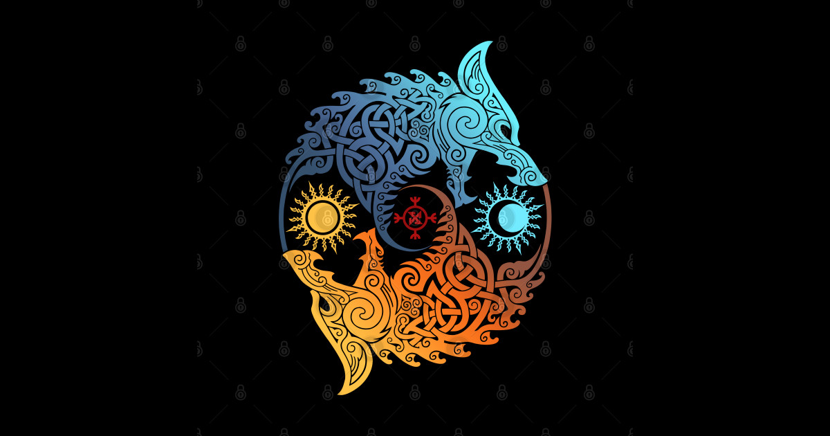 Skoll and Hati - Wolf - Sticker | TeePublic