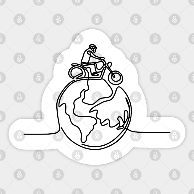 Global Rider Line Drawing - Touring - Sticker | TeePublic