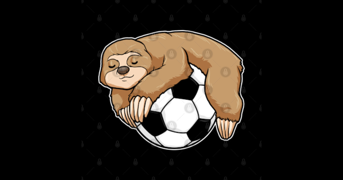 Sloth with Soccer ball - Soccer - Sticker | TeePublic