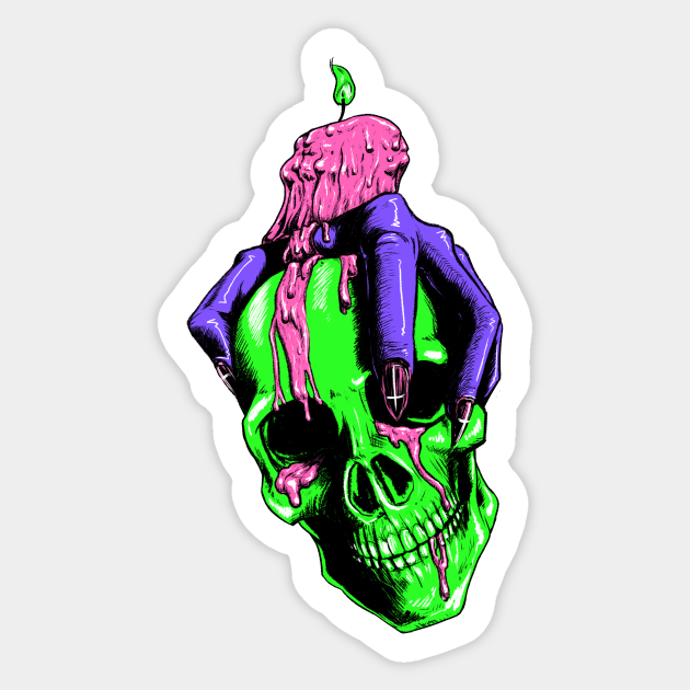 Acid Skull - Skull - Sticker | TeePublic