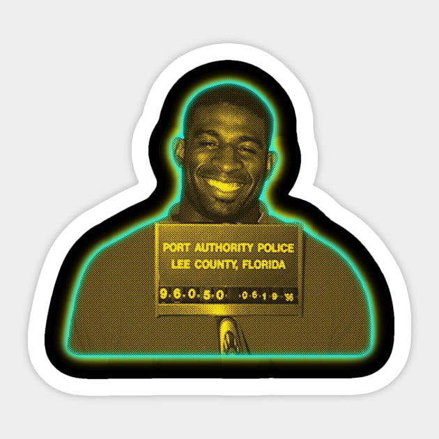 Deion Sanders Mugshot Halftone - Deion Sanders - Sticker | TeePublic