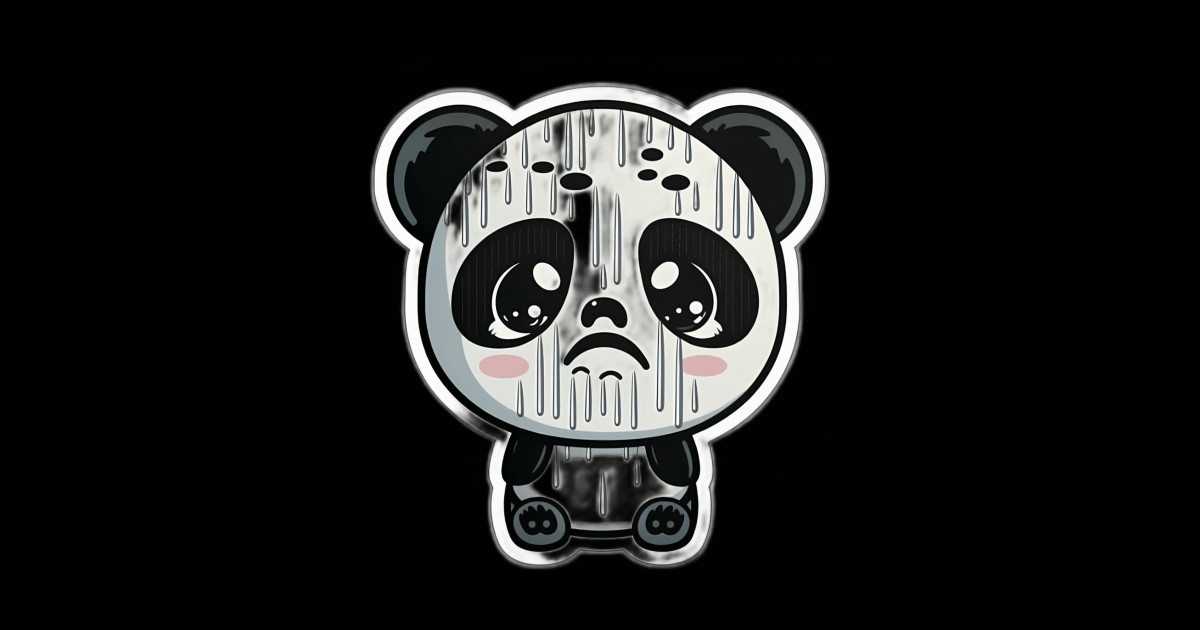 Cute Sad Little Crying Panda - Panda - Sticker | TeePublic