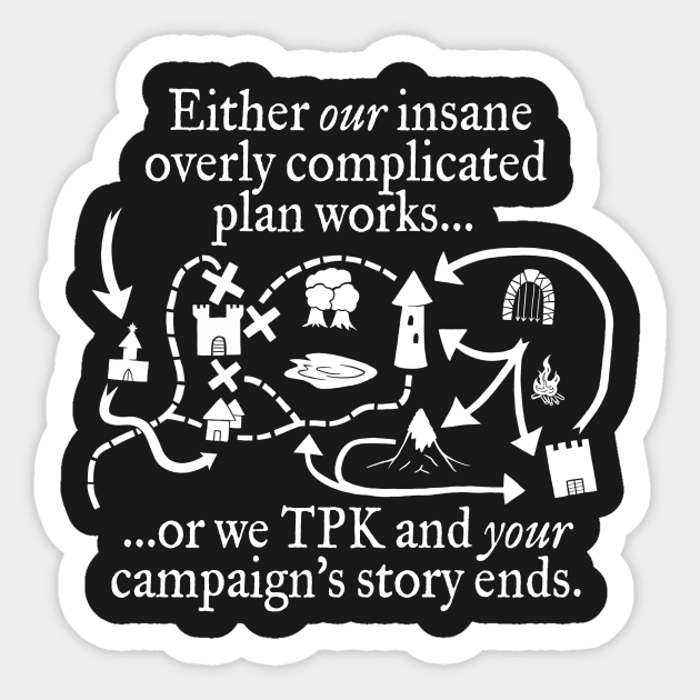Insane Overly Complicated Plan - Complicated Plan - Sticker | TeePublic
