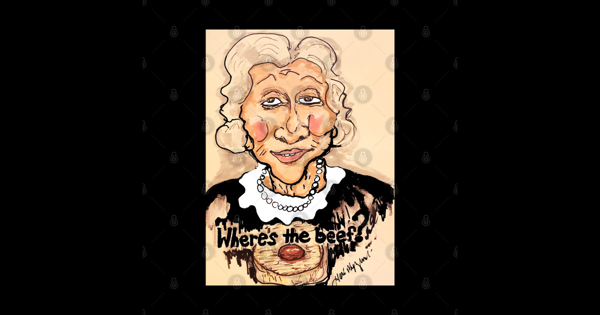 Where's the beef? Clara Peller Wendys - Wendys - Sticker | TeePublic