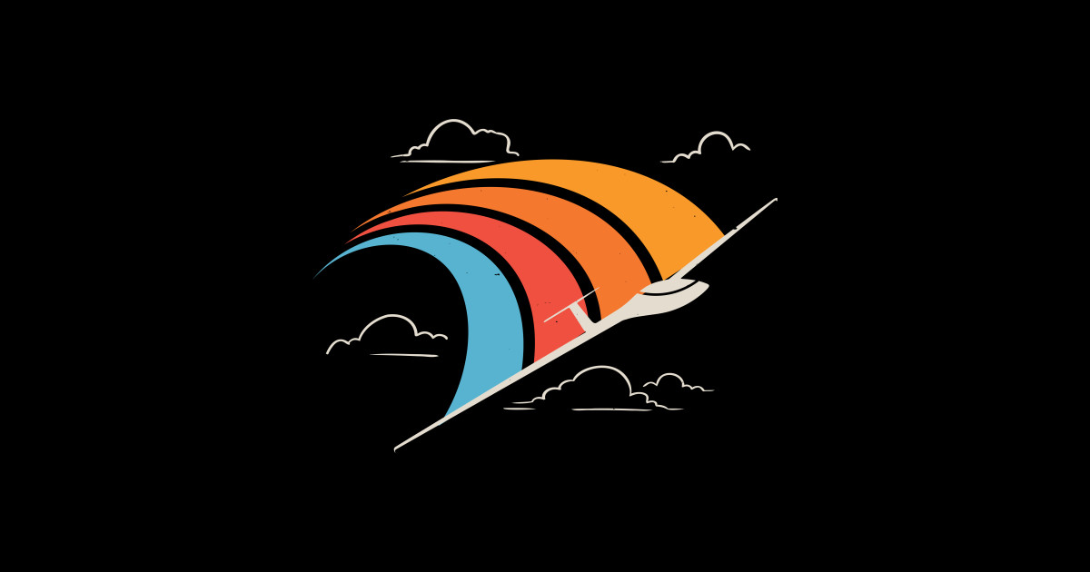 Retro Glider Pilot Soaring Plane Aviator - Soaring Airplane - Posters ...