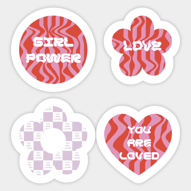 Y2K Orange Girl Power Pattern - Y2k - Sticker | TeePublic