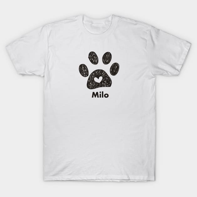 Milo name made of hand drawn paw prints - Milo Name Made Of Hand Drawn ...