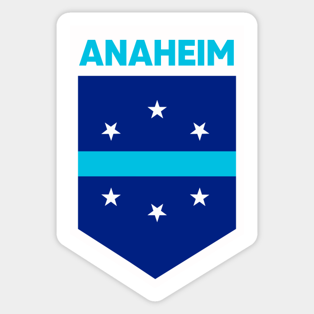 Anaheim City Flag Emblem - Anaheim California - Sticker | TeePublic