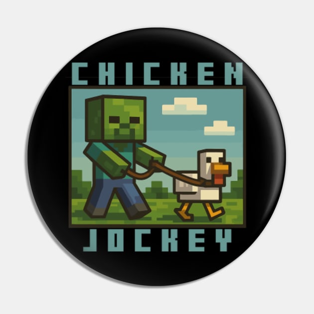 Chicken Jockey Minecraft - Chicken Jockey - Pin | TeePublic