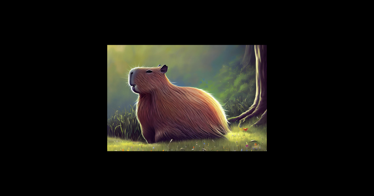 Capybara lazy - Capybara - Sticker | TeePublic