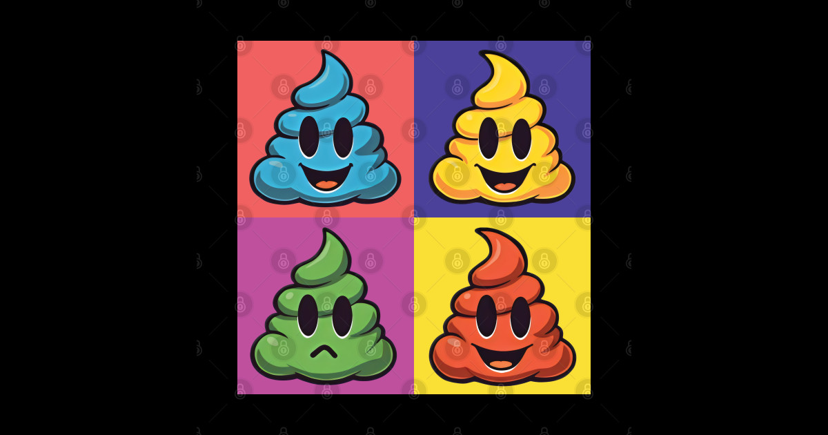 Poop Emoticon Pop Art - Pop Art - Sticker | TeePublic