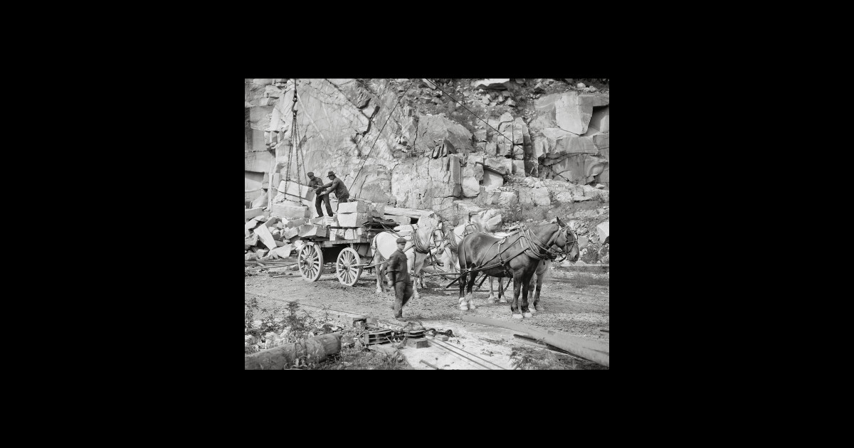 New England Granite Quarry, 1908. Vintage Photo - Quarry - Posters and ...