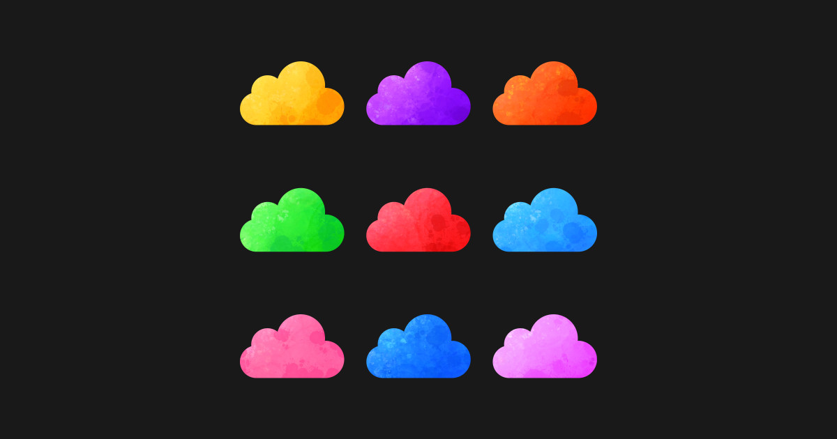 Colorful Watercolor Clouds Pack - Cloud - T-Shirt | TeePublic