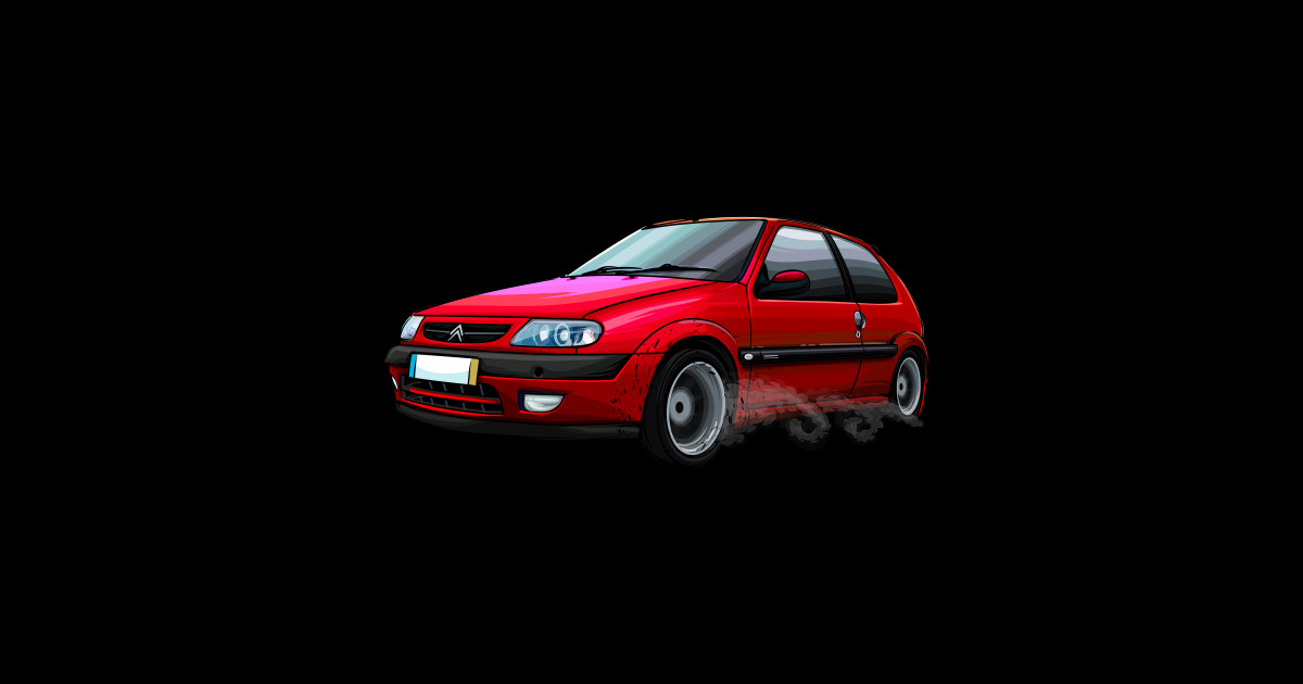 Citroen Saxo Illustration - Red - Citroen Saxo - Sticker | TeePublic
