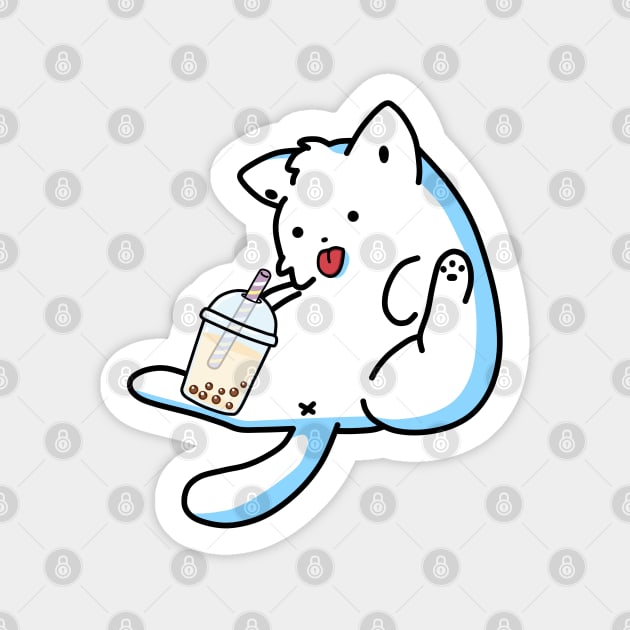 Lazy Boba Kitty! - Bubble Tea - Sticker | TeePublic