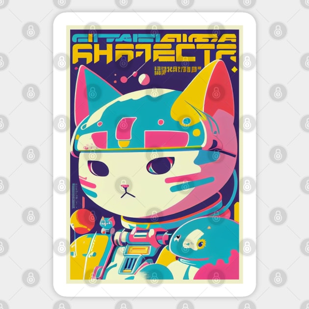 Vintage Anime Space Cat | Quality Retro Anime Origin Design | Chibi ...