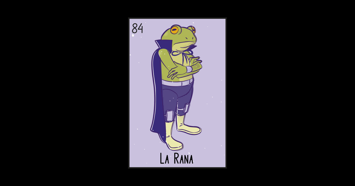 La Rana // Mexican Luchador Frog Loteria Card - Frog - Sticker | TeePublic
