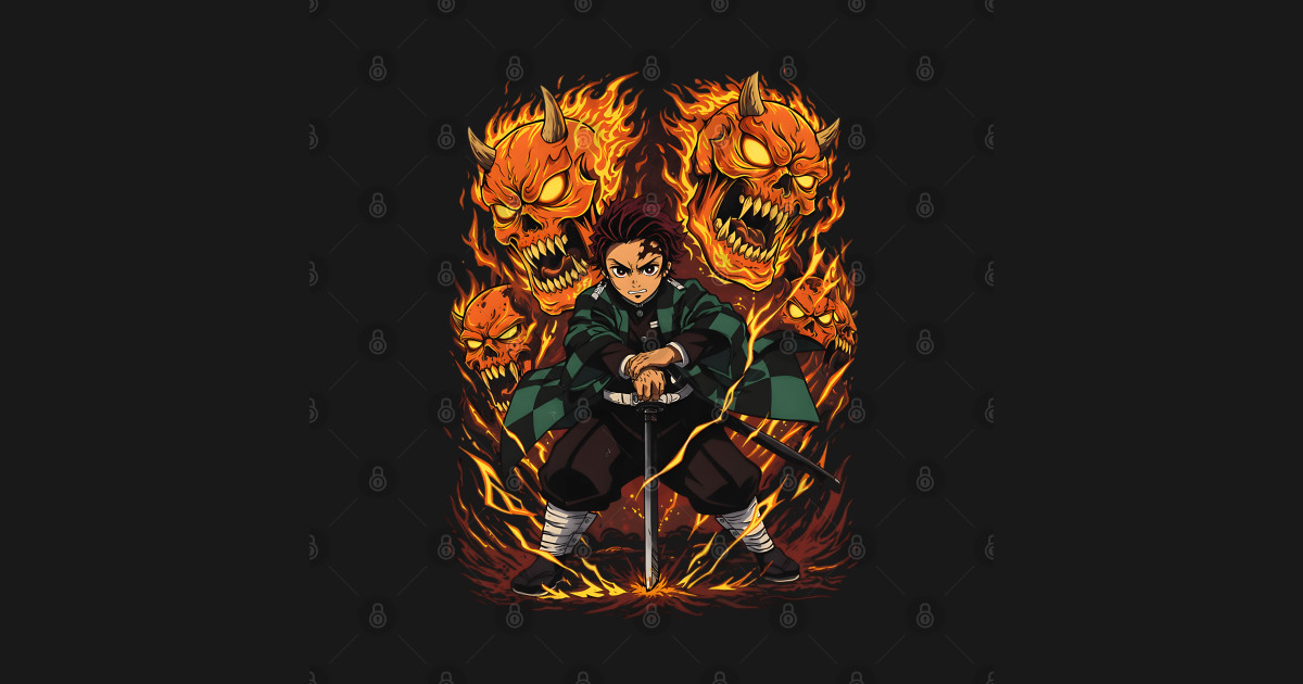Tanjiro On Fire - Tanjiro Anime Fan - T-Shirt | TeePublic