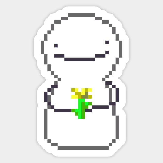 dream blob dsmp holding yellow flower - Dream - Sticker | TeePublic