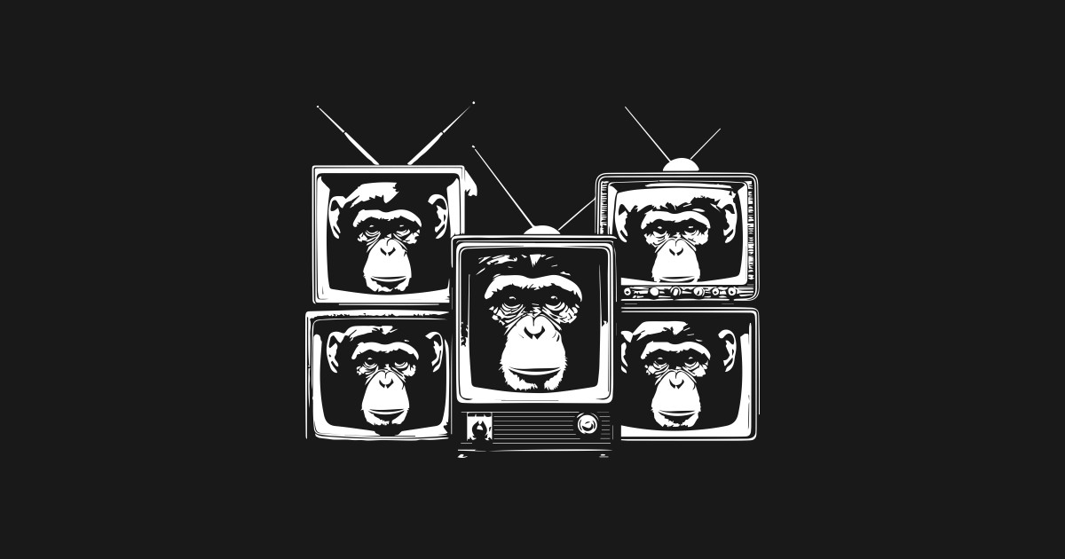 retro television with monkeys - Retro - T-Shirt | TeePublic