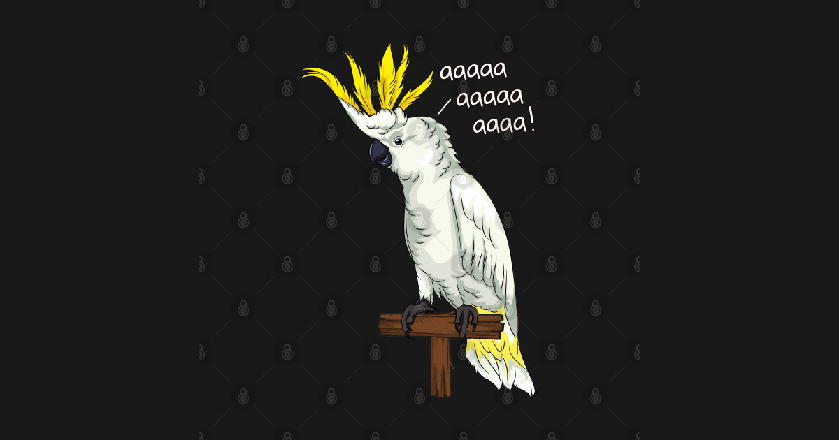 Funny Cockatoo Parrot Screaming Cartoon Cockatoo Sticker Teepublic