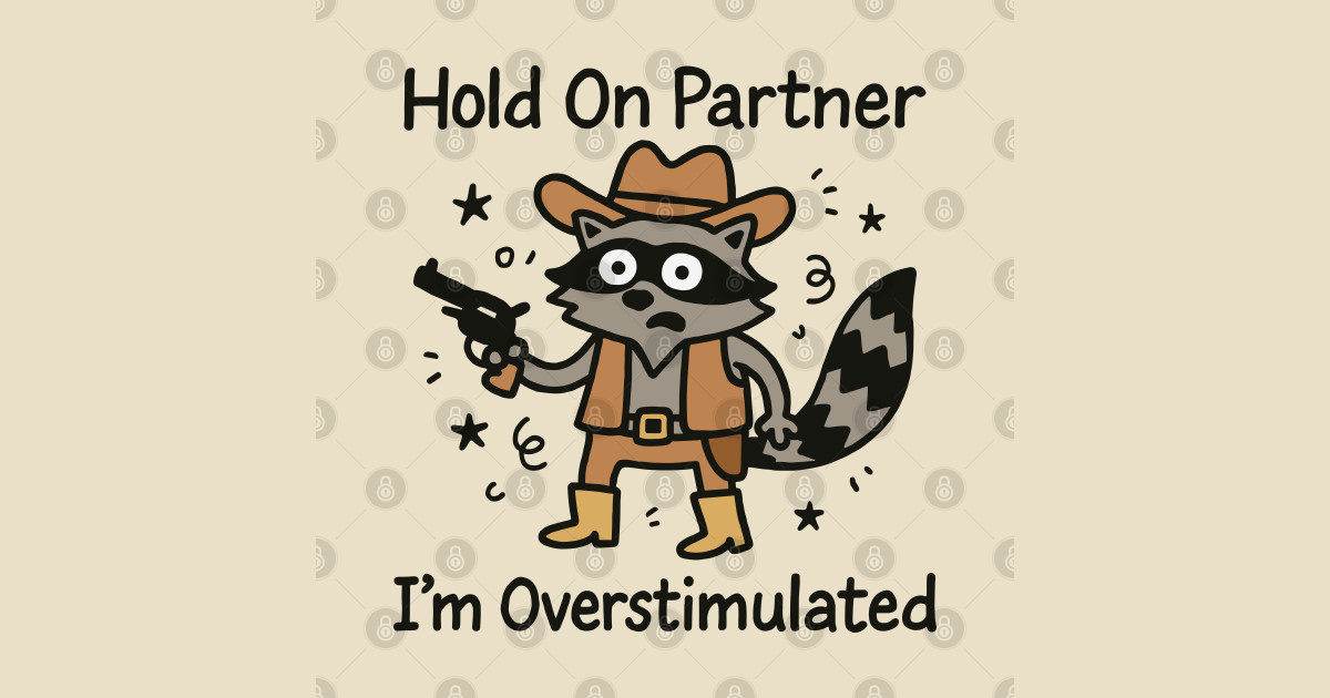 Cowboy Raccoon Overstimulated Funny Meme - Funny Meme - T-Shirt | TeePublic