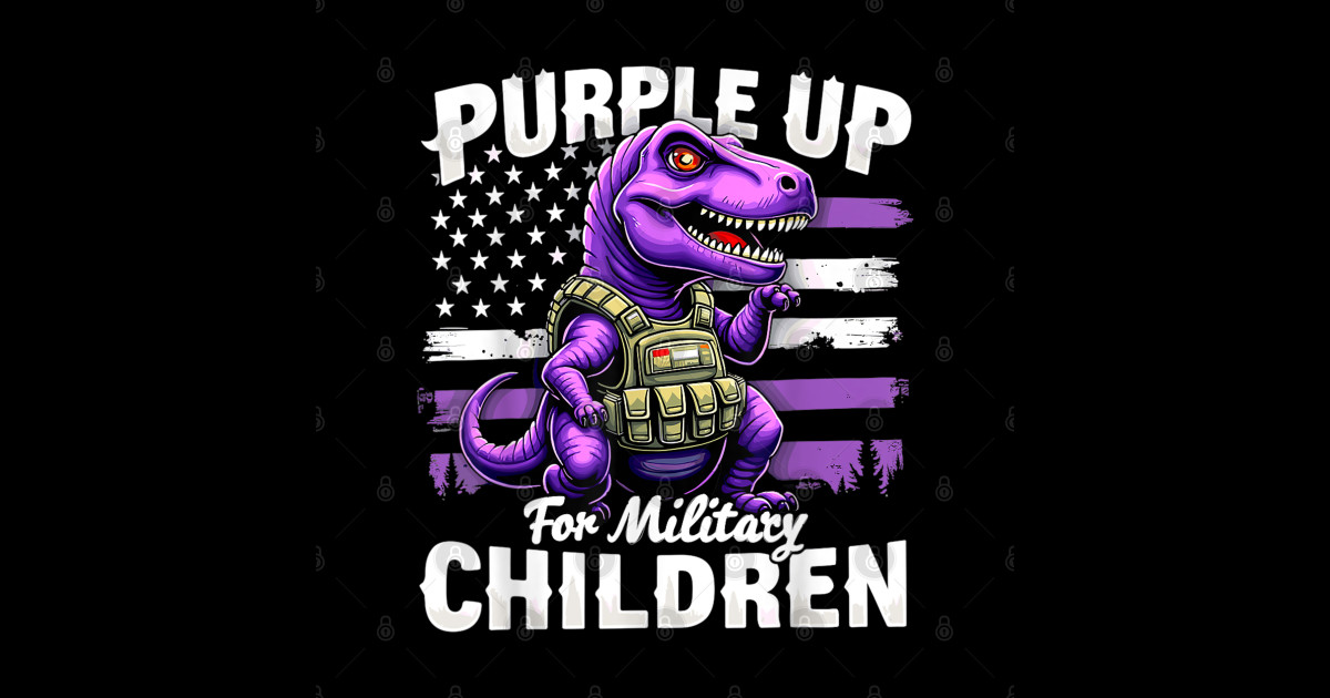 Purple Up For Military Kids Dinosaur T Rex Army - Purple Up For ...