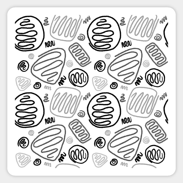 Black and white one line pattern - One Line - Sticker | TeePublic