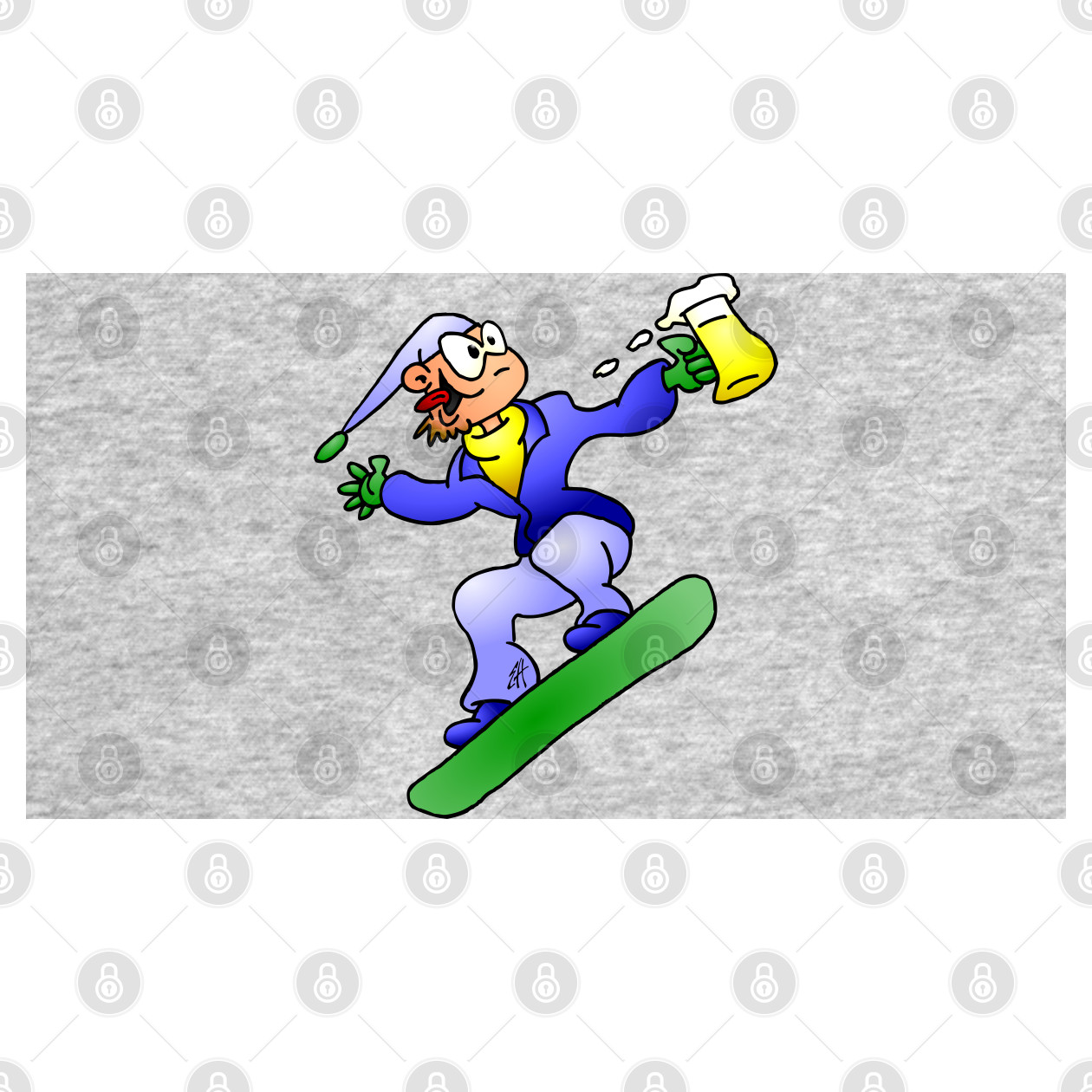 Snowboarding with a beer - Snowboard - T-Shirt | TeePublic