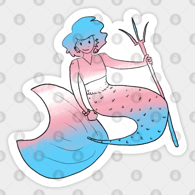 Trans Mermaid - Pride Mermaid - Sticker | TeePublic