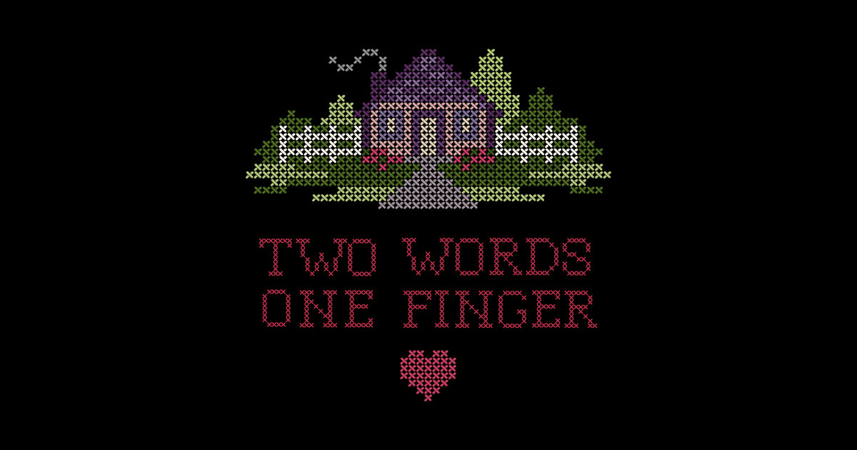 Two Word One Finger - House Warming - Sticker | TeePublic